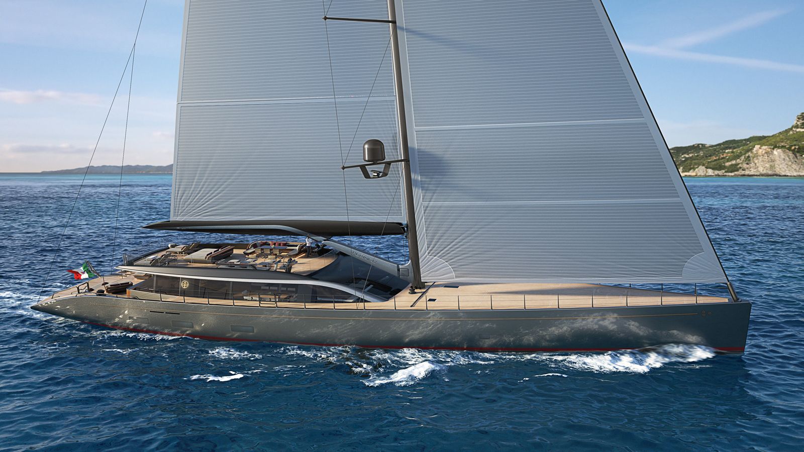 New 47m Perini Navi sloop for sale with Edmiston
